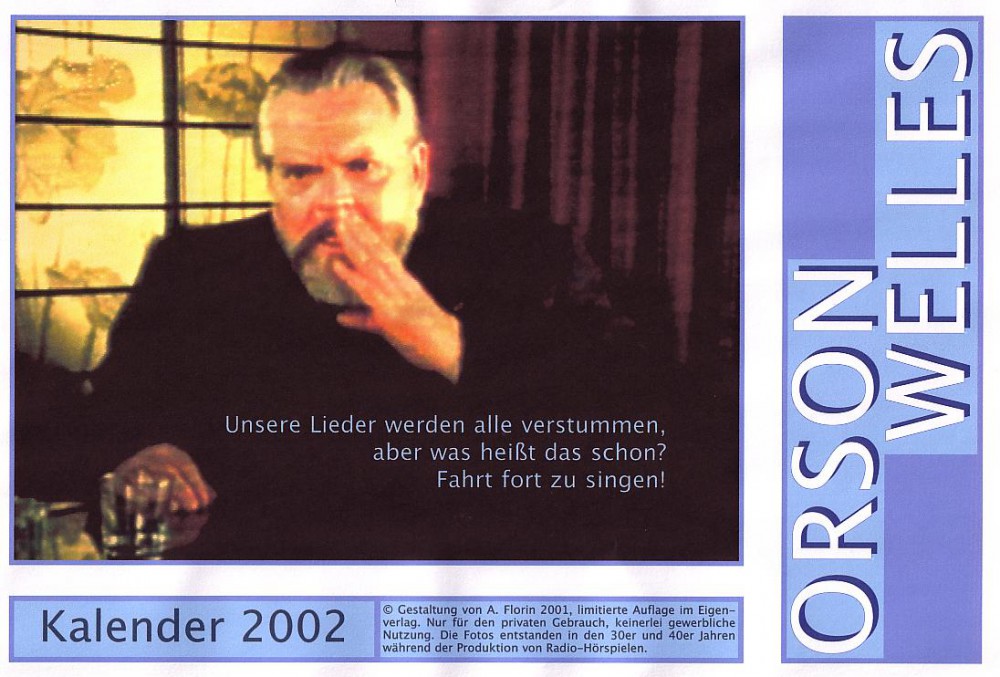 Kalender 2002: Orson Welles | zanjero.de