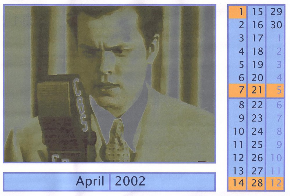 Kalender 2002: Orson Welles | zanjero.de
